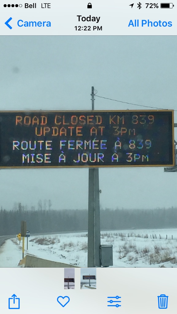Update: Single Traffic - Road Closure - KM 839 Alaska highway north of ...